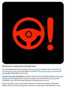 Electric Power Steering System Warning Light Comes On